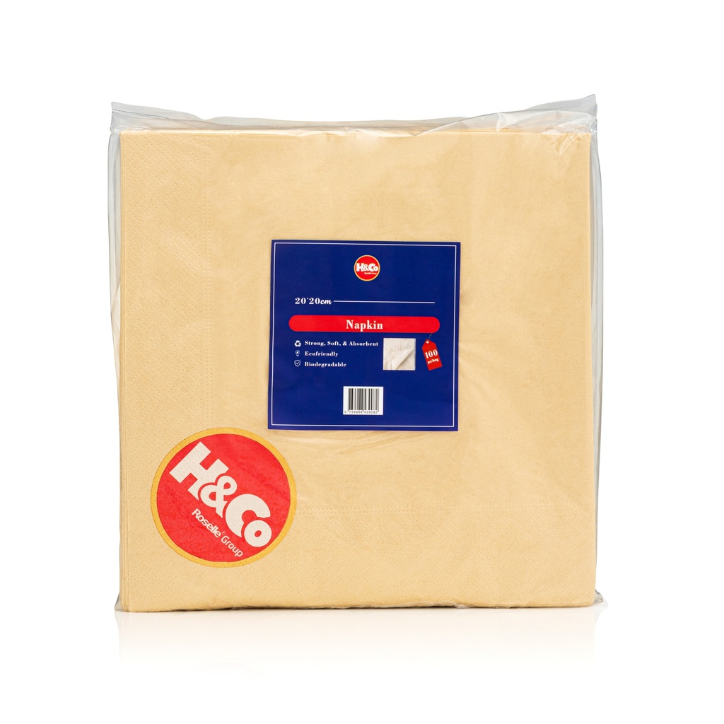 Biodegradable Napkins – 20×20 cm – (100 Per Pack – Multi Size Options ...